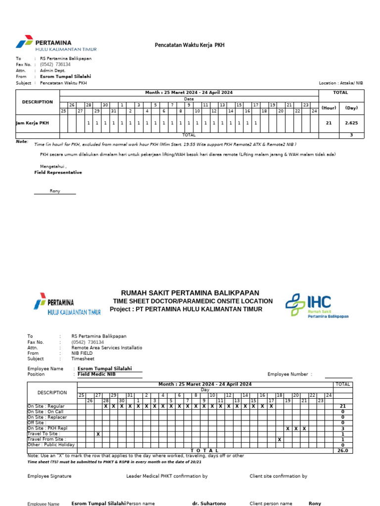 Time Sheet | PDF | Indonesia