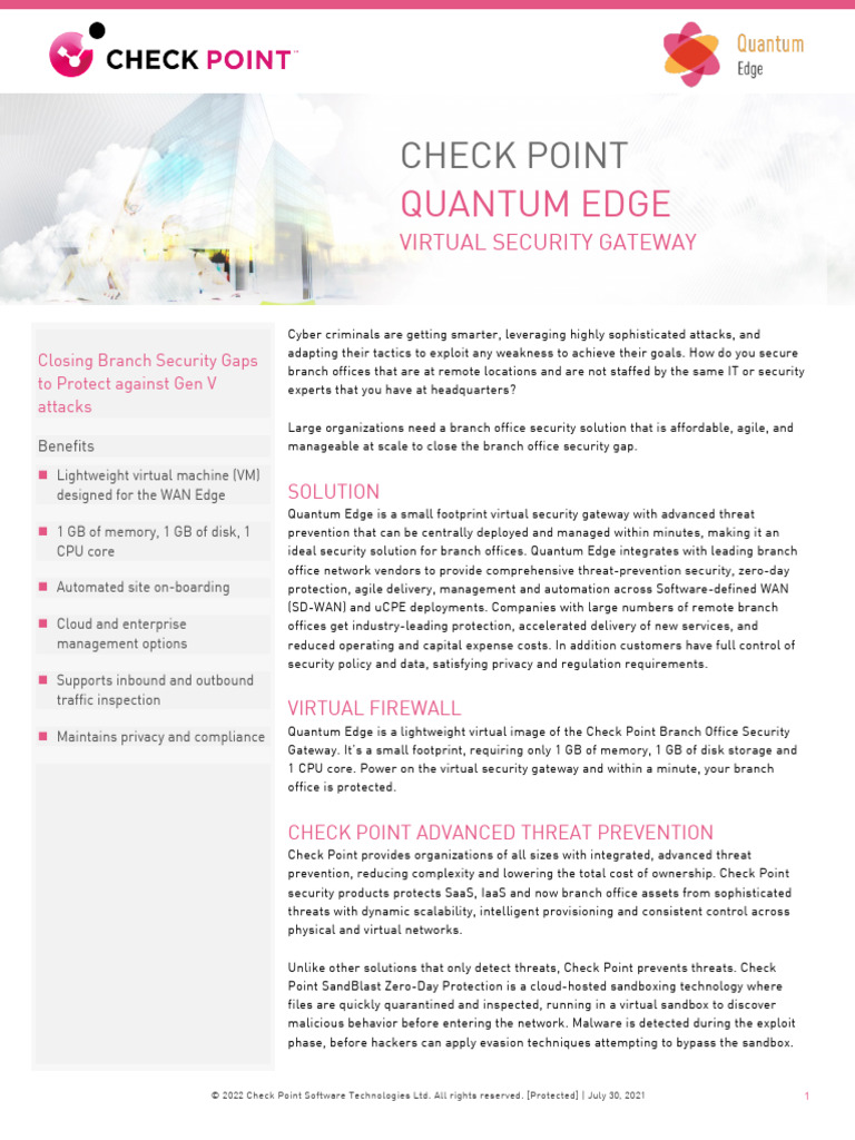 Cloudguard Edge Datasheet | PDF | Security | Computer Security