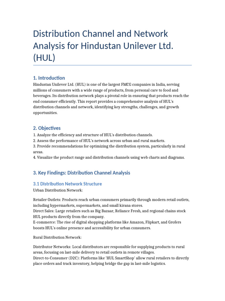 HUL Distribution Channel Analysis Updated | PDF | Retail | Logistics