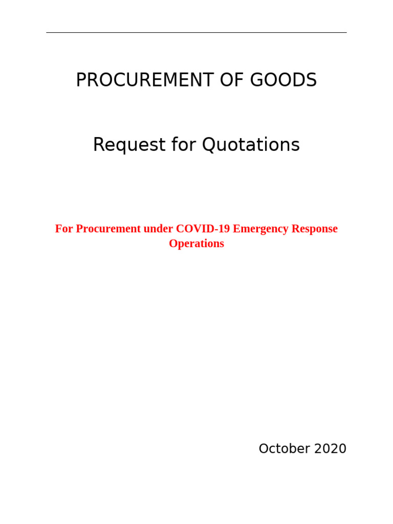 Request For Quotation GOODS | PDF | Prices | Economies