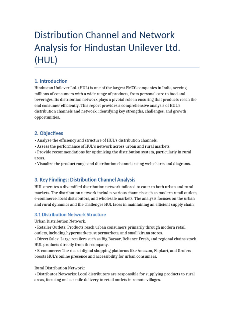 HUL Distribution Channel Analysis | PDF | Retail | Logistics
