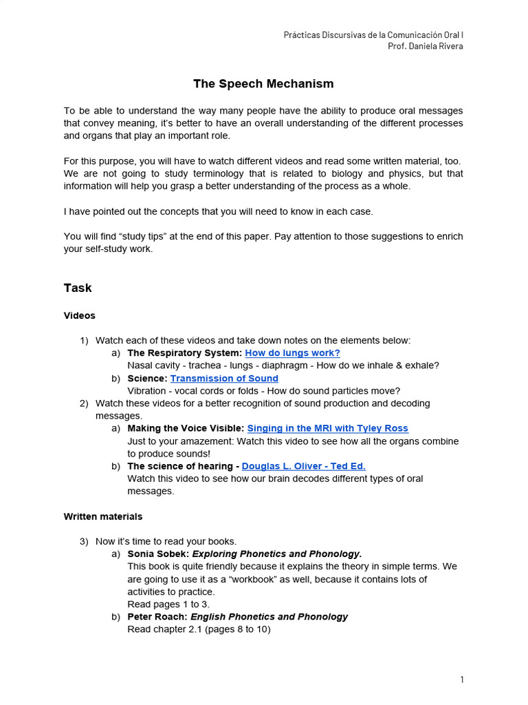 The Speech Mechanism | PDF | Phonetics | Human Voice