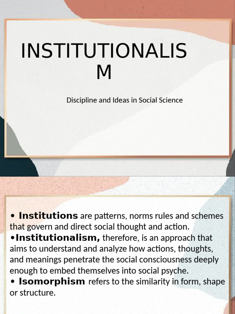 Understanding Institutionalism in Social Science | PDF | Institution ...