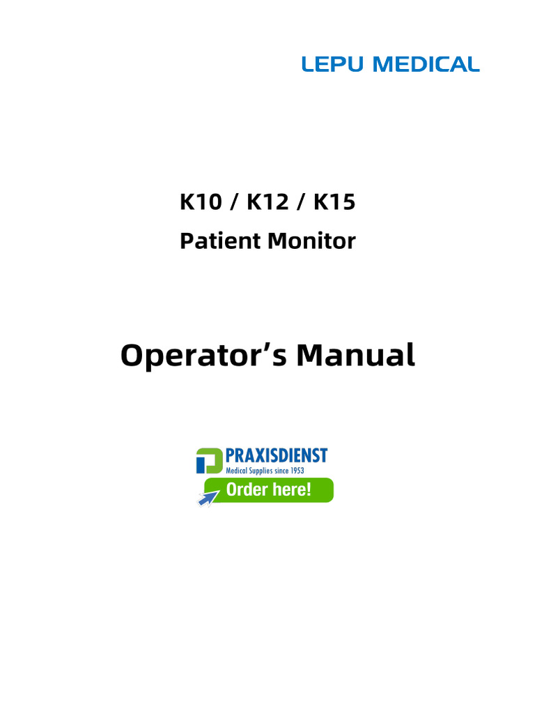 K12 Patient Monitor User Manual | PDF | Artificial Cardiac Pacemaker ...