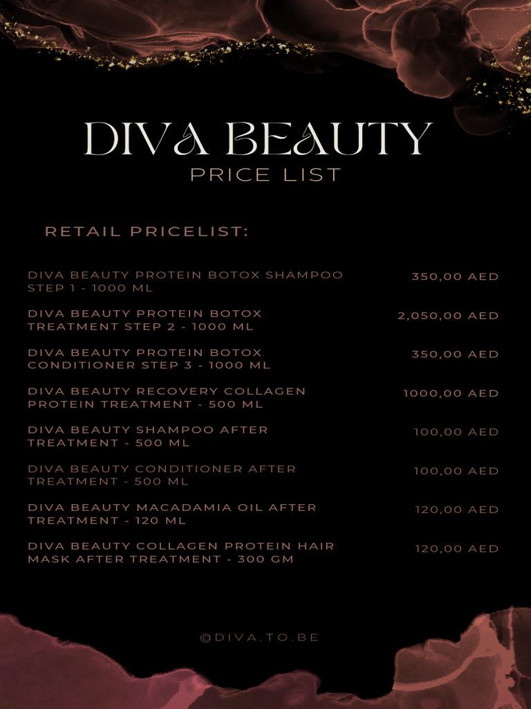 Diva Beauty Retail Price List | PDF | Business | Wellness