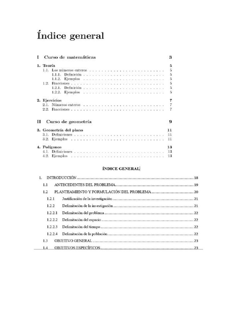 Ejemplo de Índices | PDF