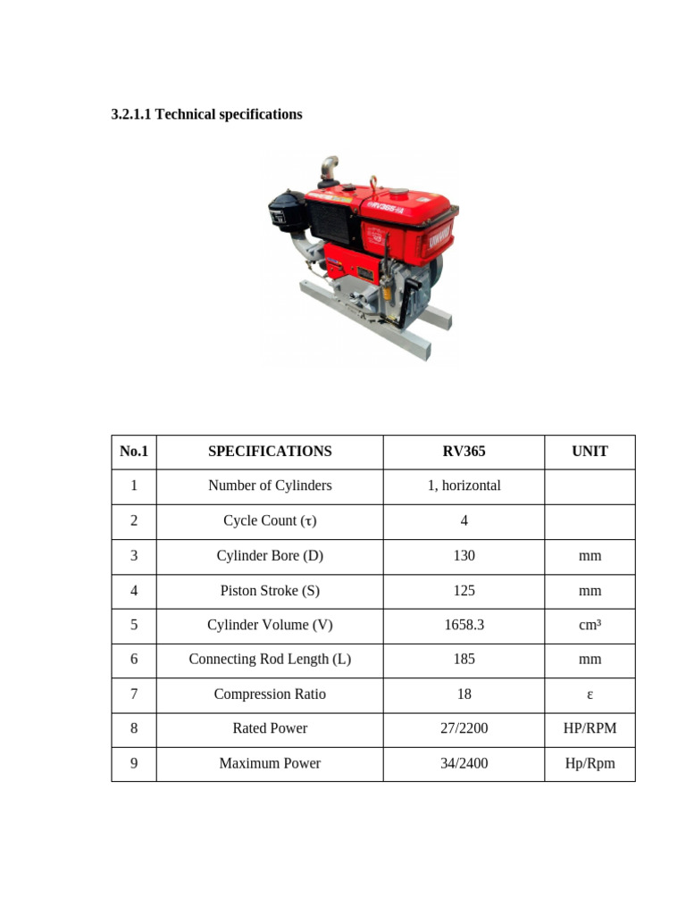 3.2.1.1 Technical Specifications | PDF | Internal Combustion Engine ...