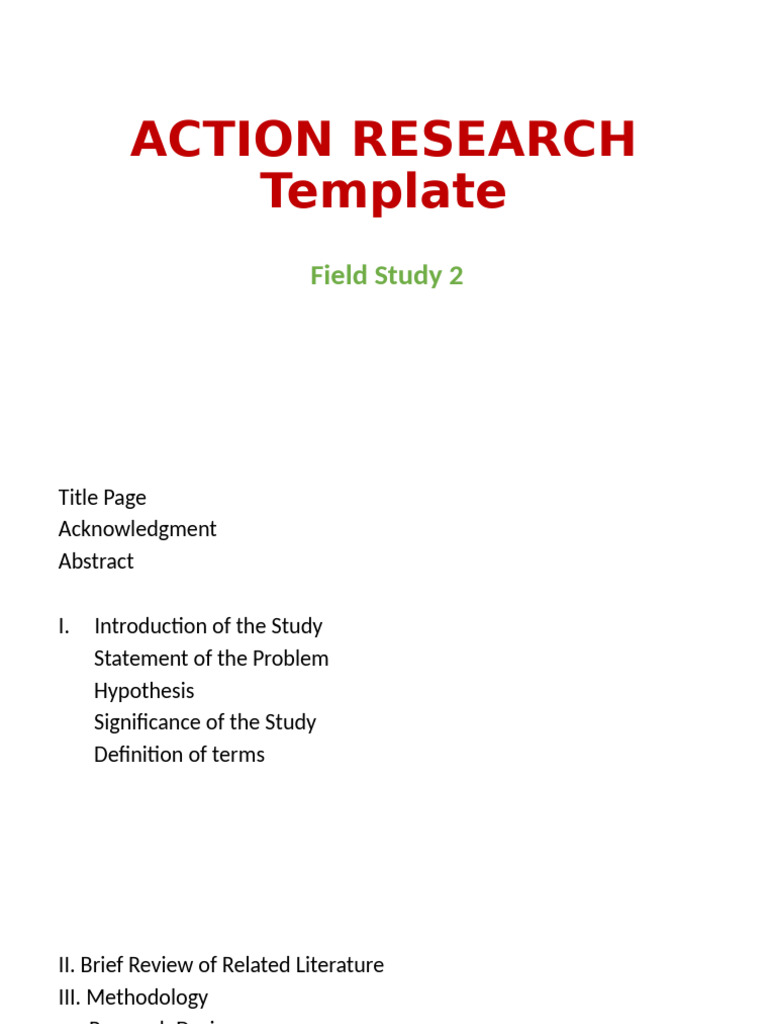 ACTION RESEARCH Template | PDF | Methodology | Reading Comprehension