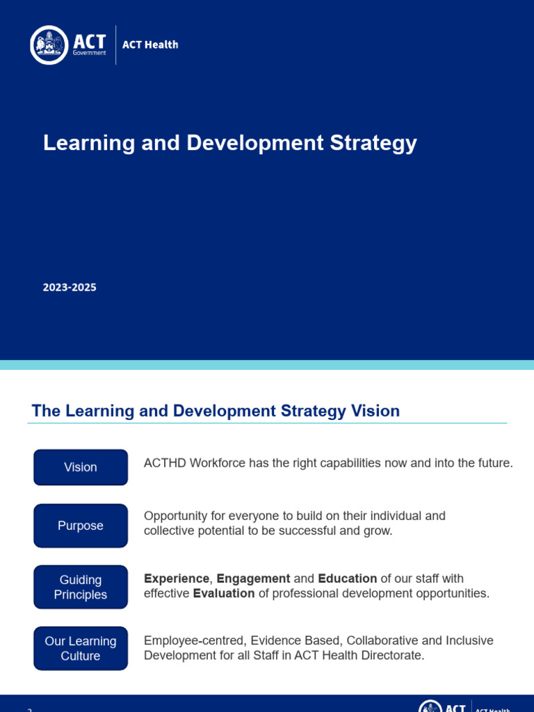 ACT Health Learning & Development Strategy 2023-25 | PDF | Employee ...