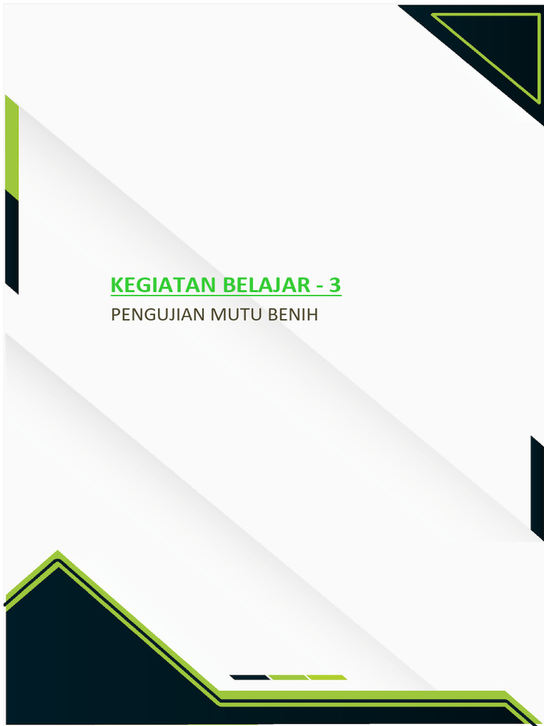 Pengujian Mutu Benih: Metode & Tujuan | PDF | Kesehatan Holistik