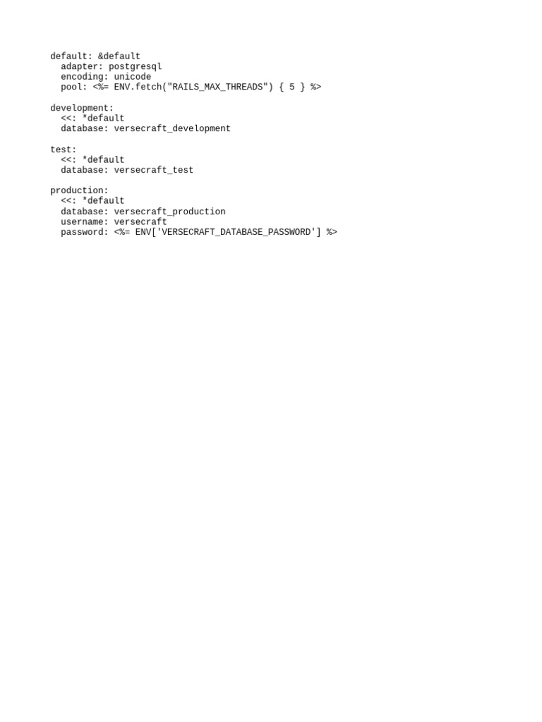 Updated Database Yml | PDF