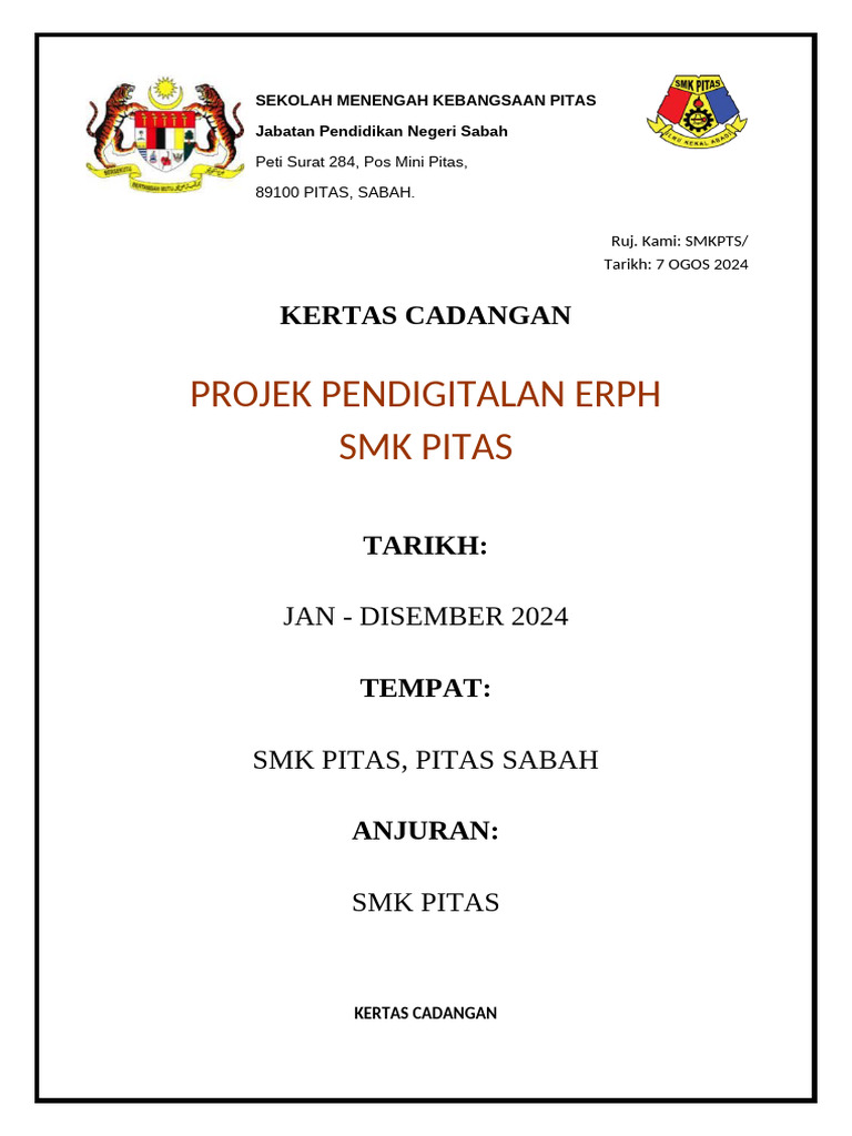 Kertas Cadangan Projek Pendigitalan Erph | PDF | Bisnis