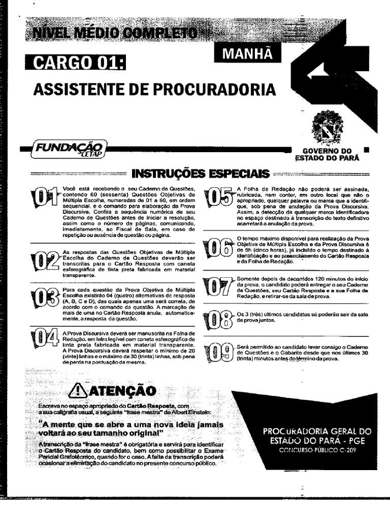 Prova Cetap Pge | PDF