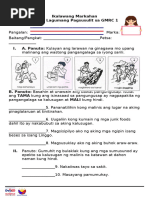 Blue Black White Filipino Pyramid Sentence Reading Fluency Poster | PDF