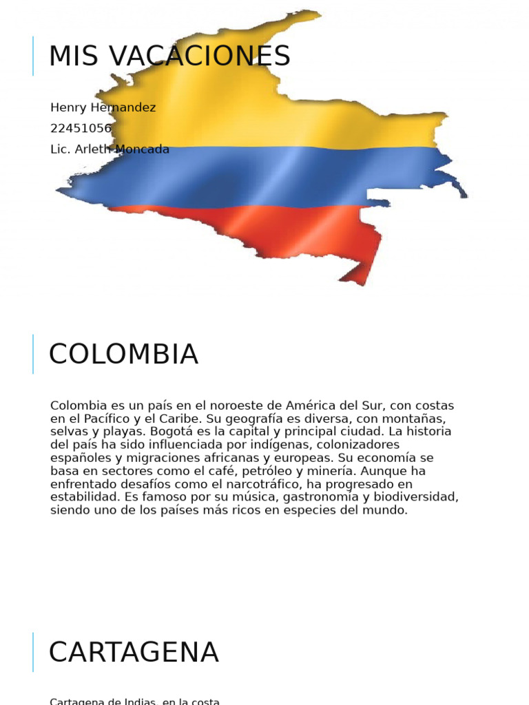 Mis Vacaciones en Colombia: Cartagena y Medellín | PDF