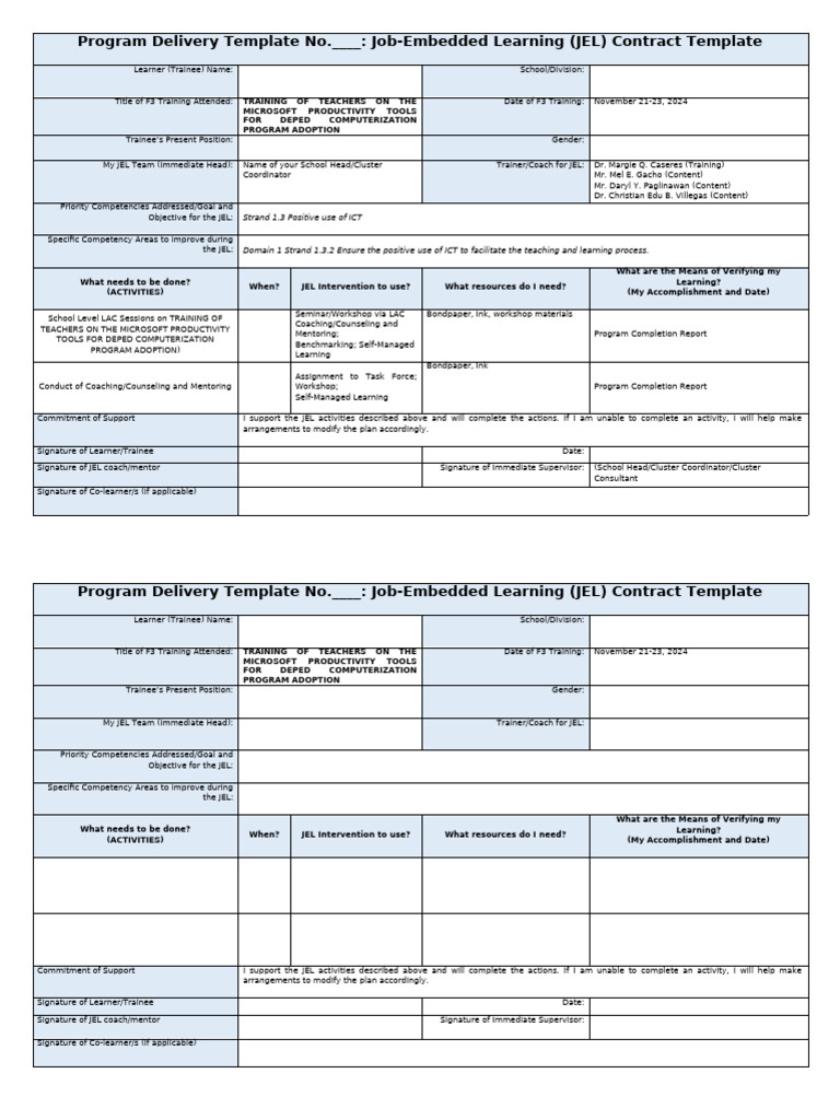 Jel Contract DCP - 11.21 23.24 | PDF | Mentorship | Educational Technology