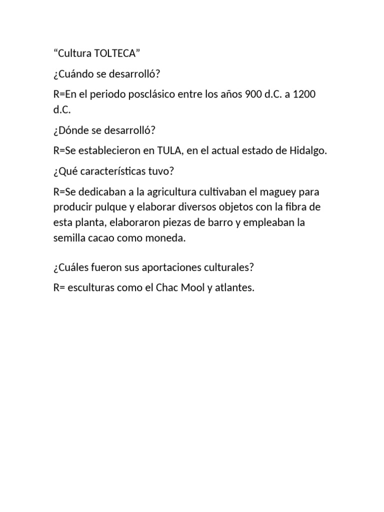 Cultura Tolteca | PDF