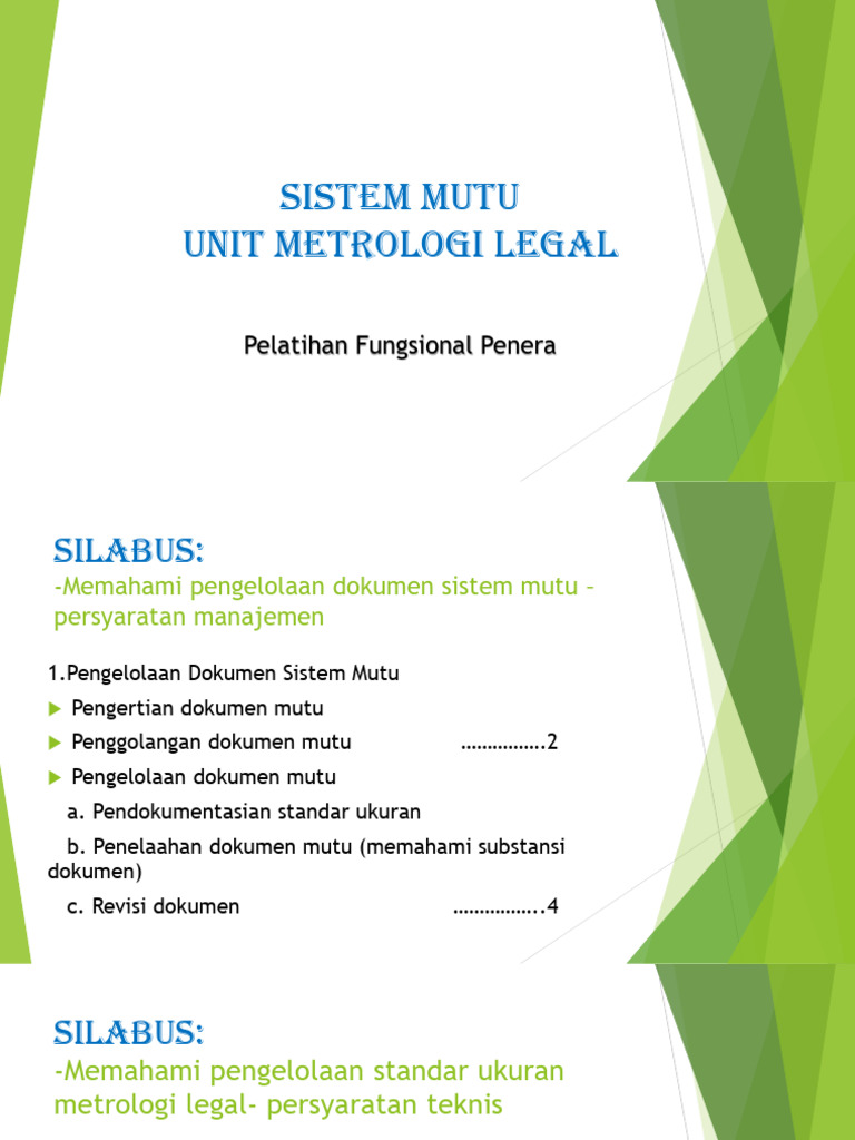 2-1 Sistem Mutu Unit Metrologi Legal | PDF