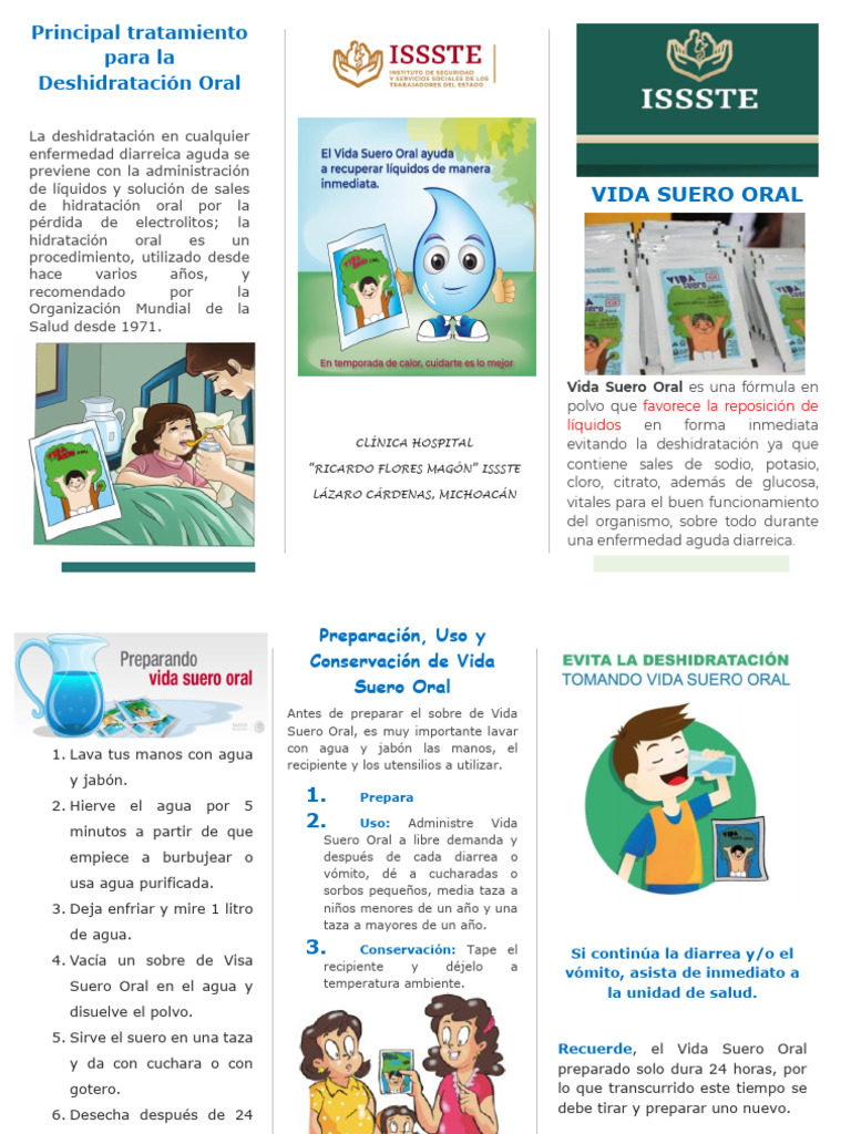 Vida Suero Oral - Tríptico | PDF | Diarrea | Agua