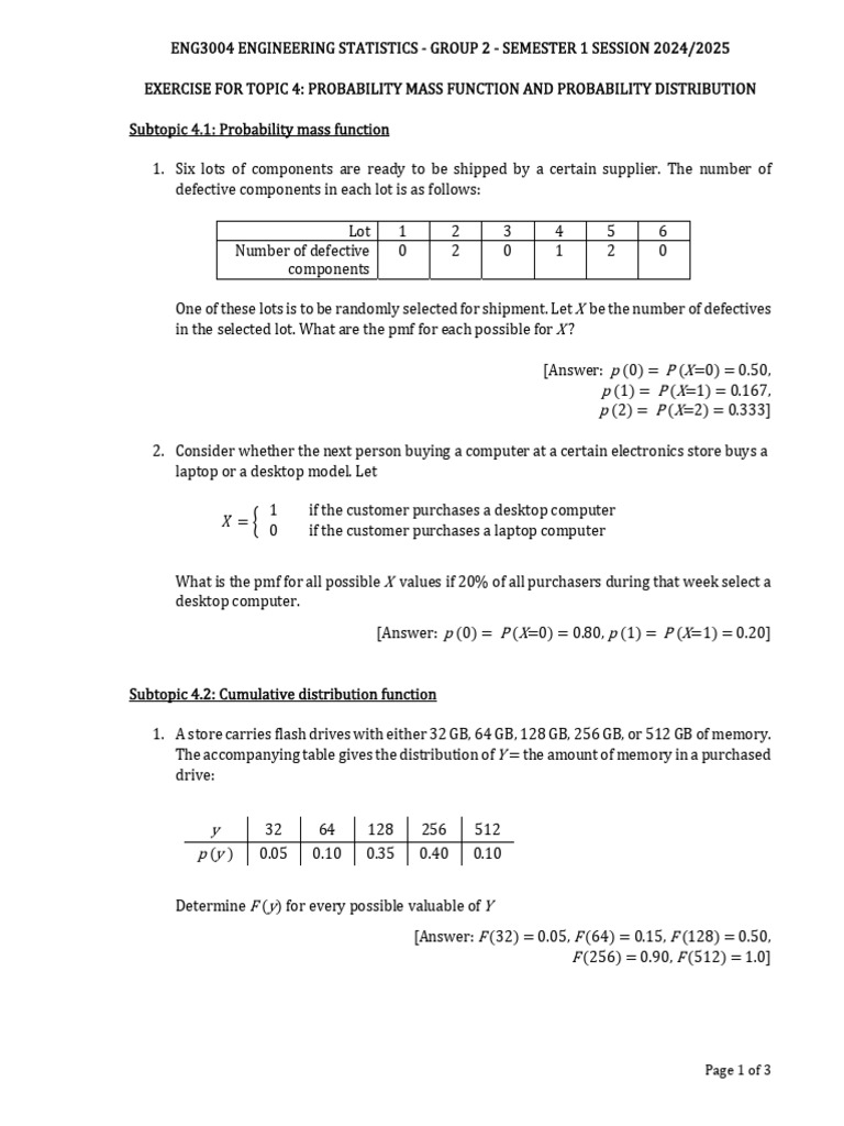 E4 | PDF | Probability Distribution | Probability Density Function