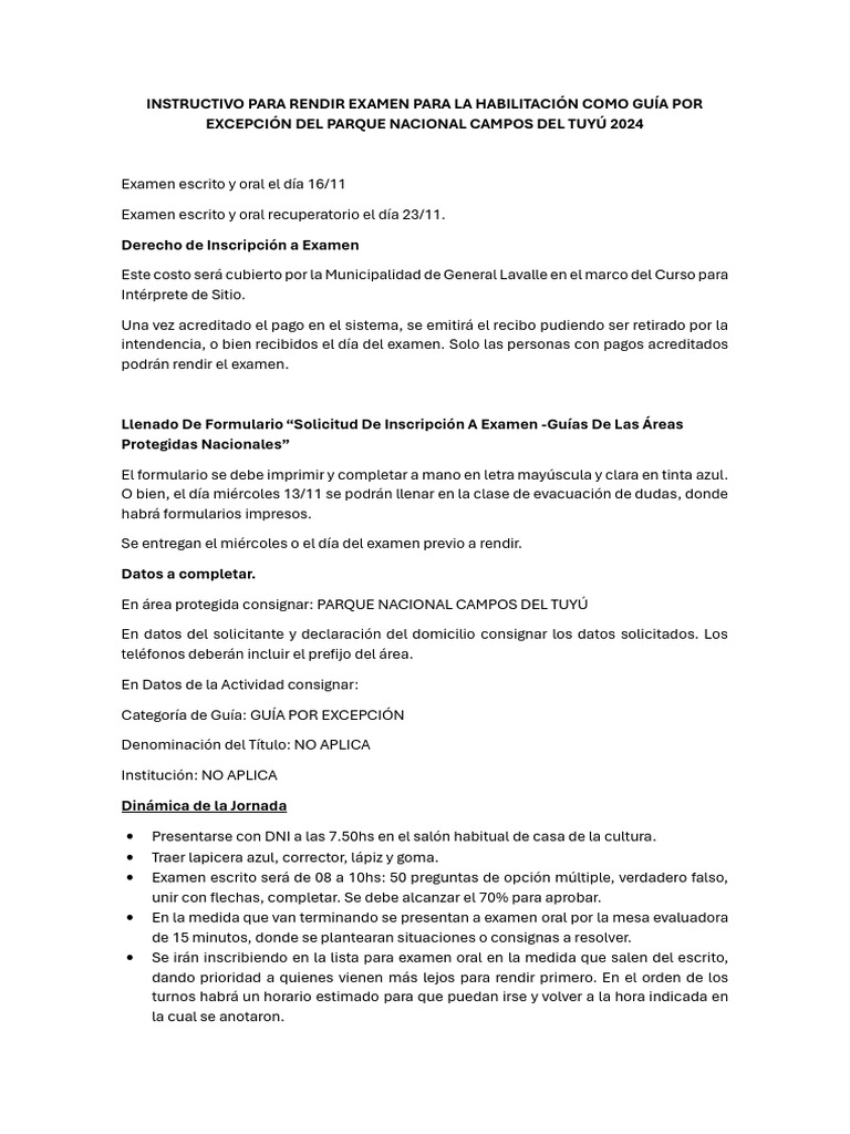 Instructivo para Solicitud de Examen | PDF