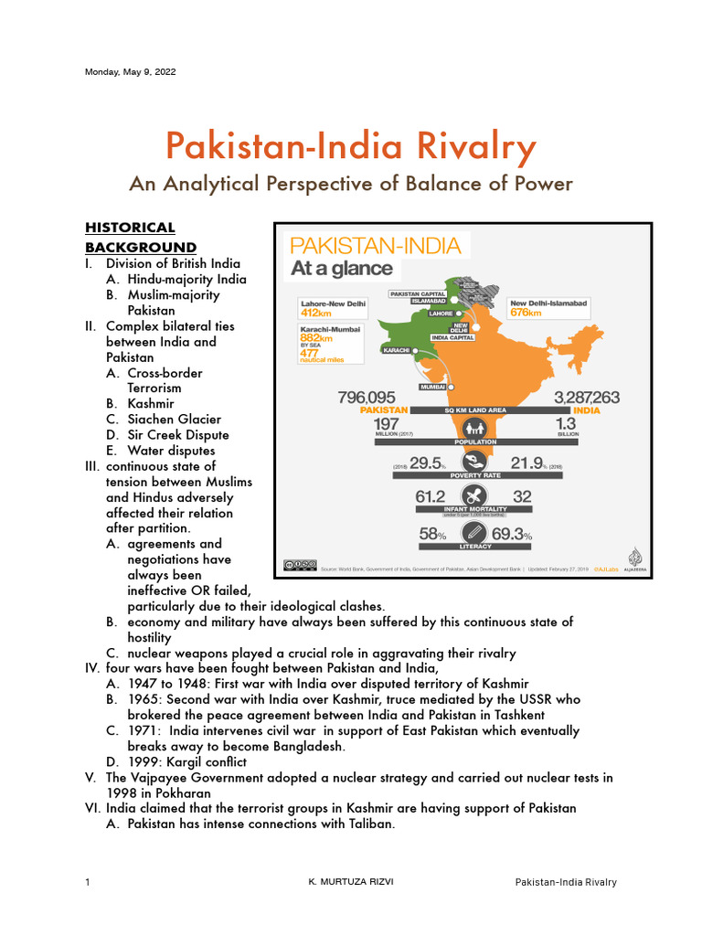 Pak-India Rivalry | PDF | Pakistan | Cold War