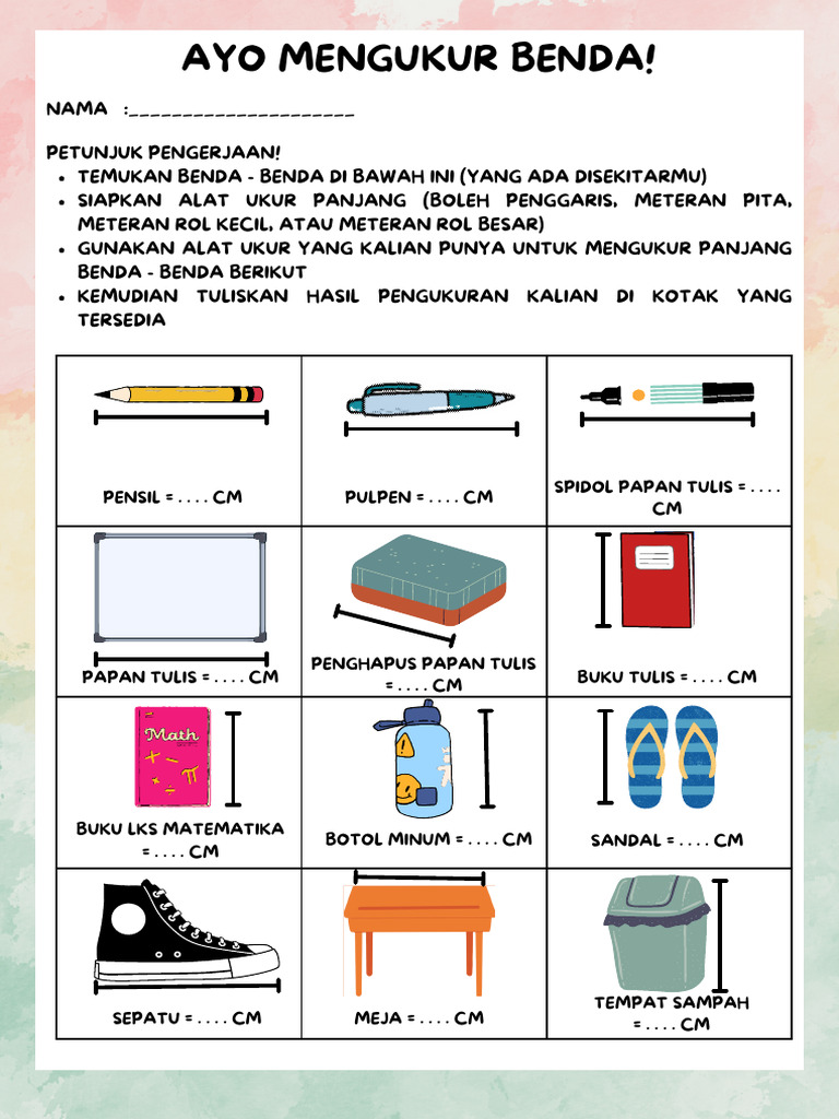 Mengukur Panjang Benda Sehari-hari | PDF