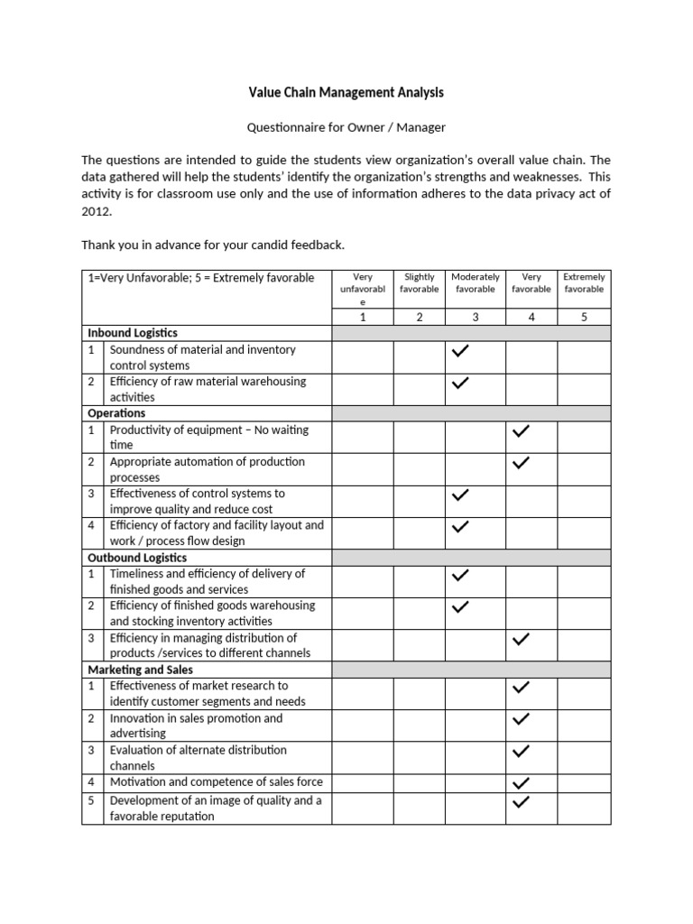 Value Chain Management Analysis | PDF | Logistics | Sales