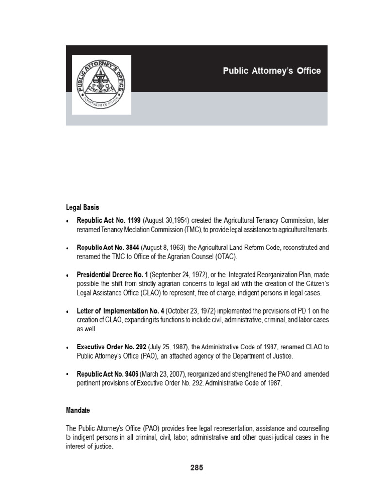 Overview of Public Attorney's Office Functions | PDF | Legal Aid ...