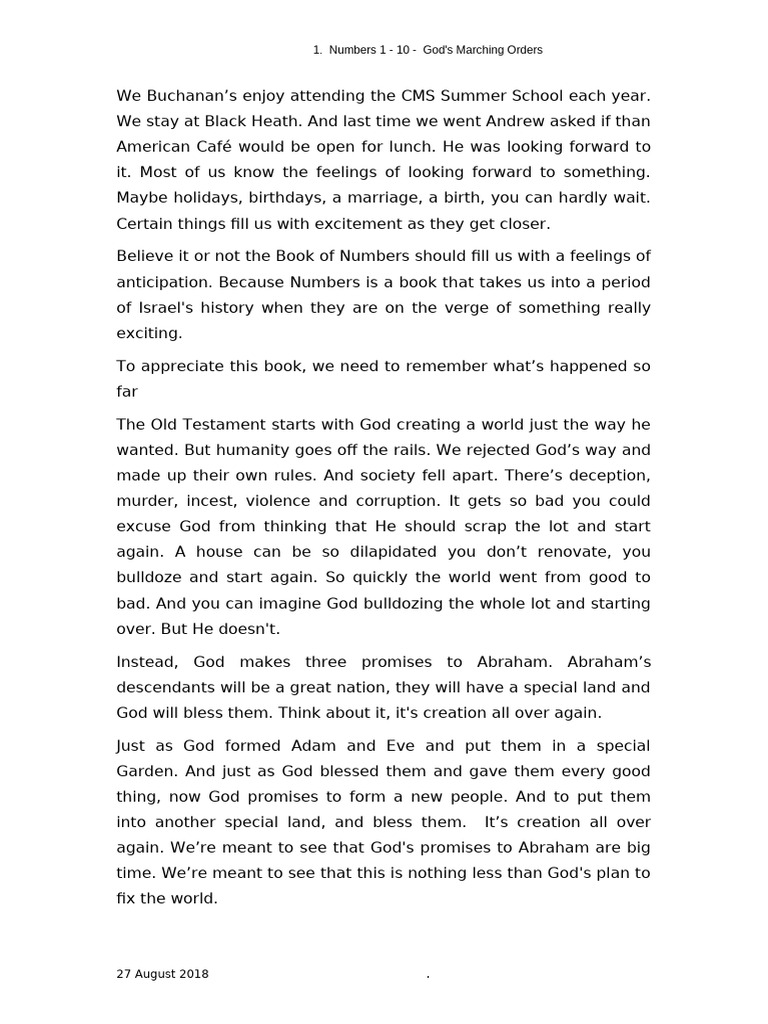 (S) Numbers 1 - 10 | PDF | Book Of Numbers | Israelites