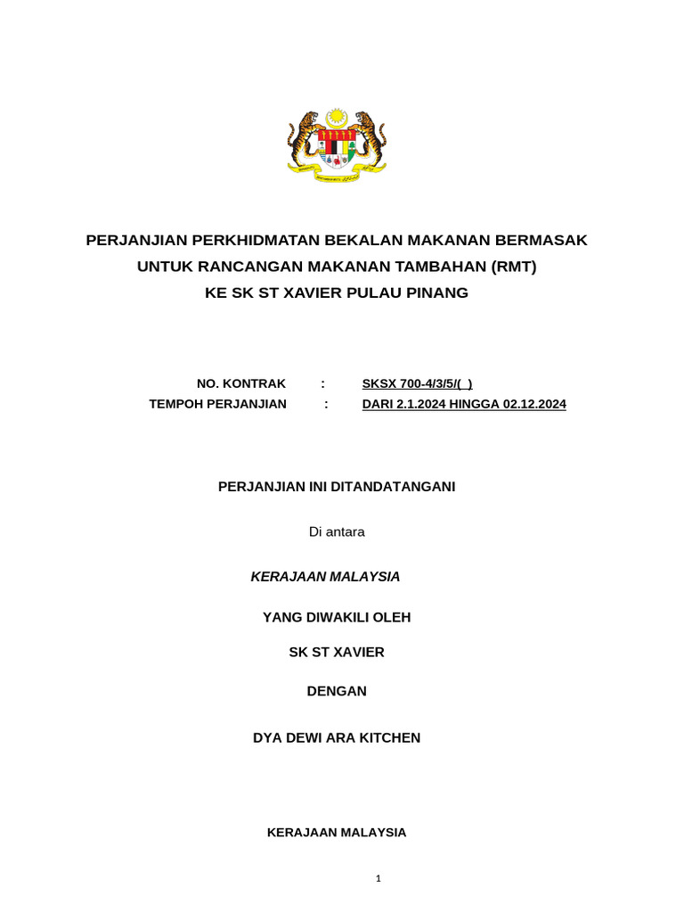 Perjanjian RMT 2024 SKSX Edit | PDF
