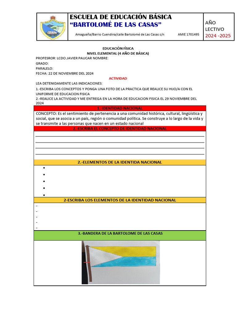 Actividad 4 Año de Basica Eeff | PDF