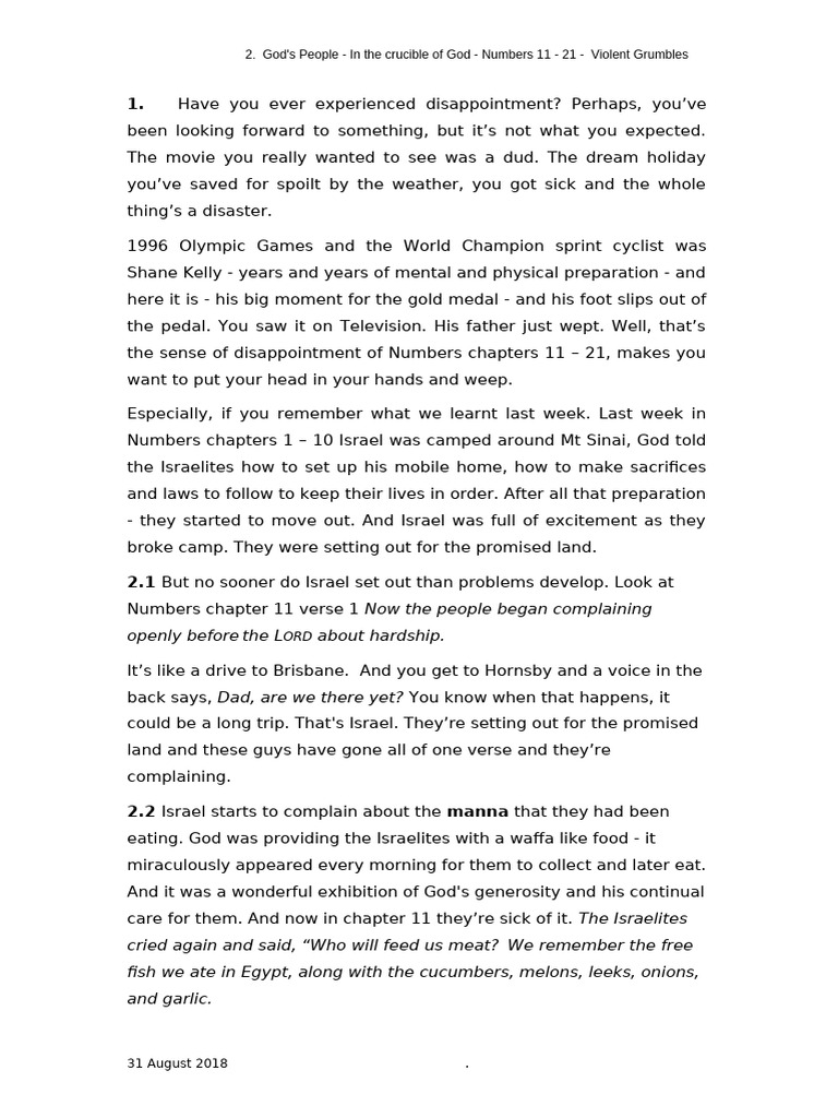 (S) Numbers 11 - 21 | PDF | Book Of Numbers | Moses