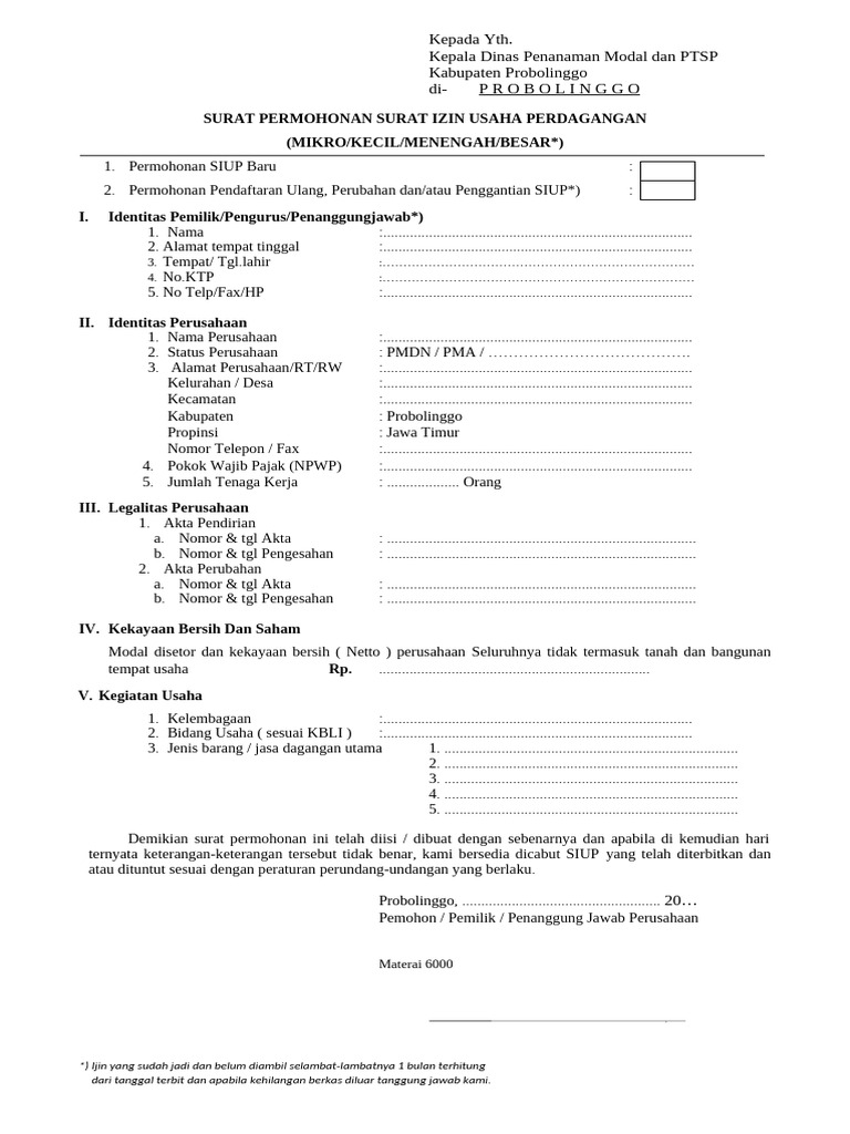 Form Siup Koperasi | PDF