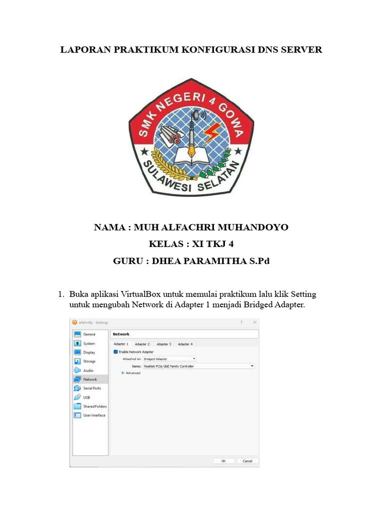 Laporan Praktikum Konfigurasi DNS Server Alfachri | PDF