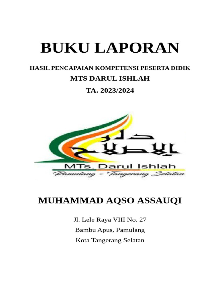 Cover Raport Siswa | PDF