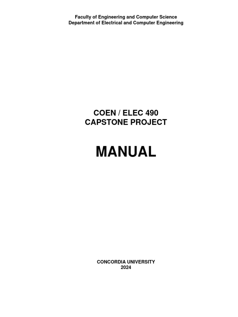 Capstone Manual 2024 | PDF | Verification And Validation | Project ...