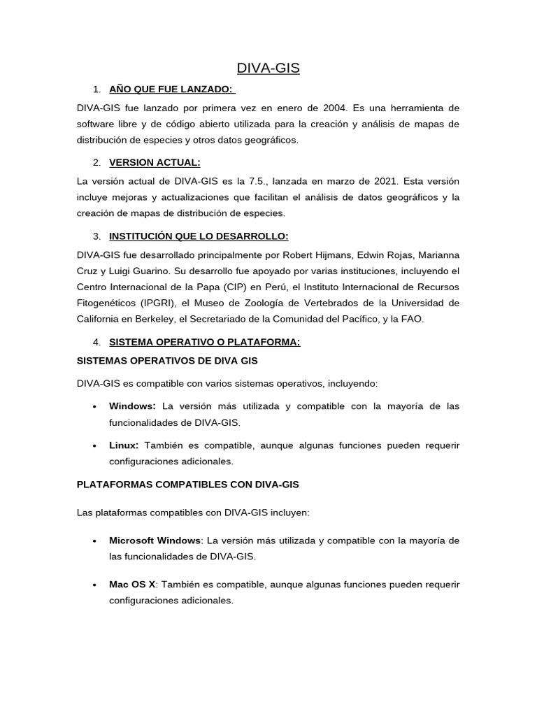 Diva-Gis Grupo 3 | PDF | Sistema de información geográfica | Software
