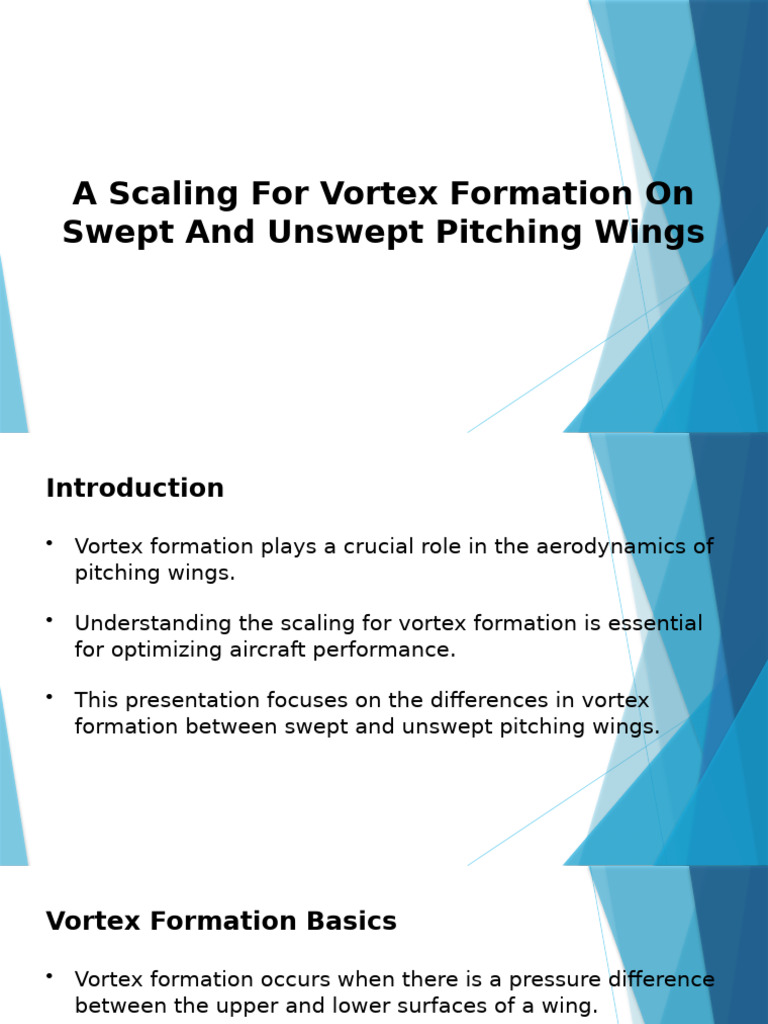 A Scaling For Vortex Formation On Swept and Unswept Pitching Wings | PDF | Vortices ...