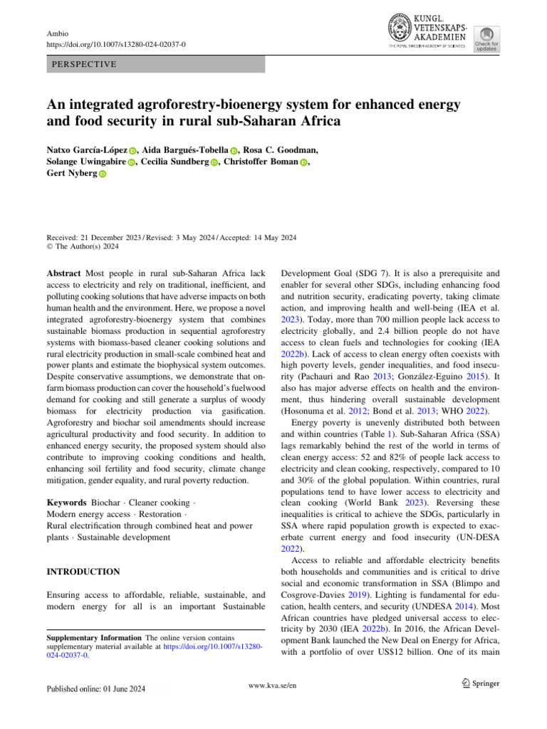 An Integrated Agroforestry-Bioenergy System For en | PDF | Gasification ...