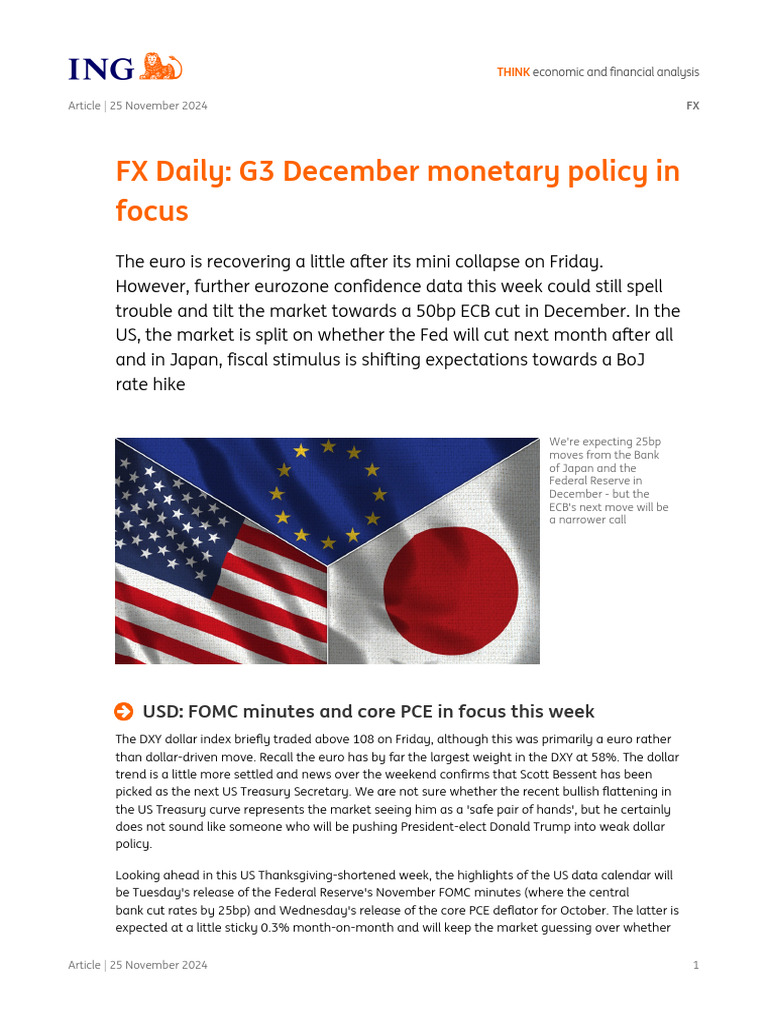 ING Think FX Daily g3 December Monetary Policy in Focus | PDF | Euro ...