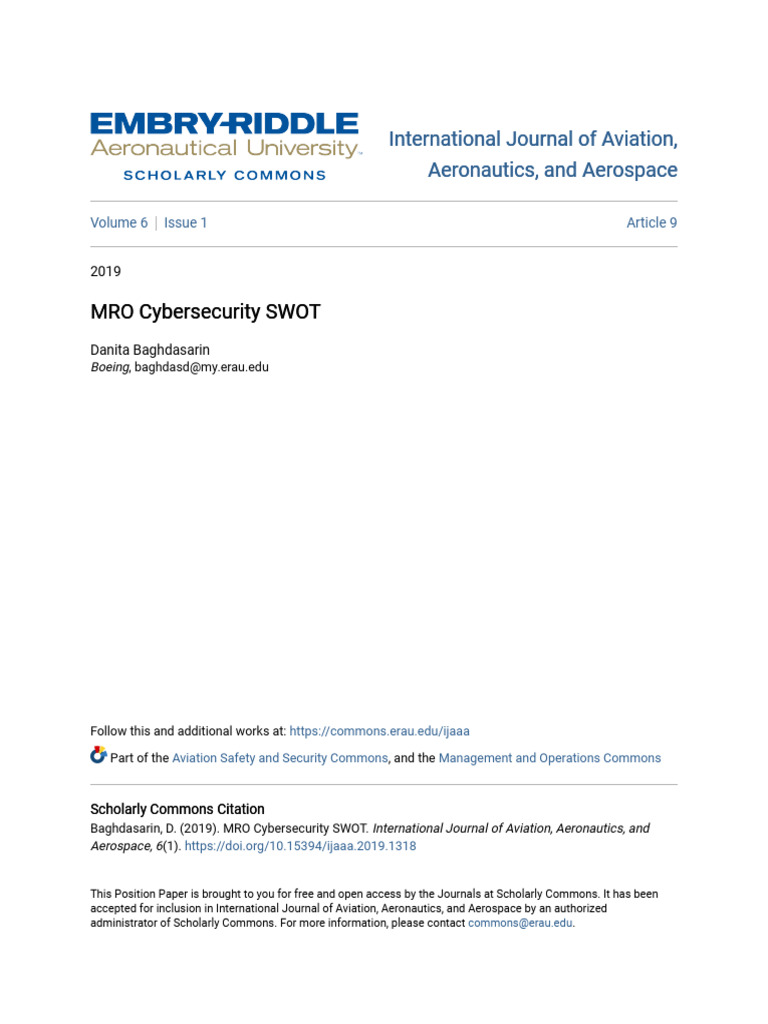 MRO Cybersecurity SWOT | PDF | Risk Management | Computer Security