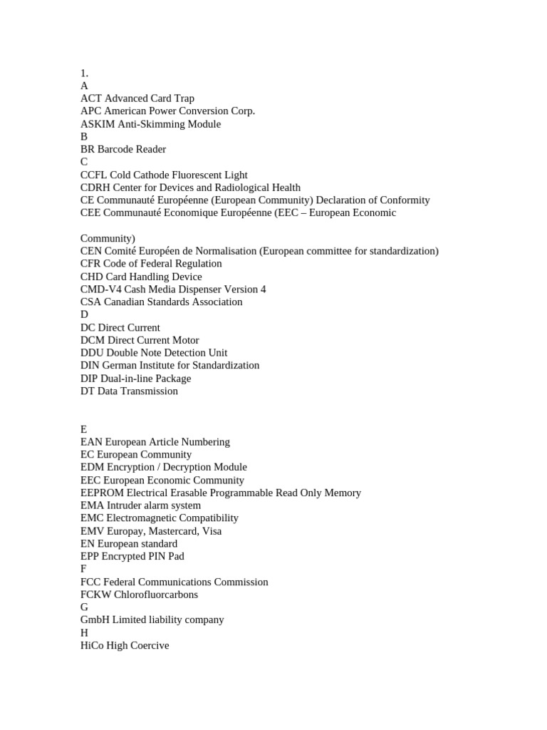 Abbreviations | PDF | Read Only Memory | Computer Memory