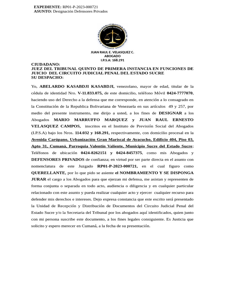 Poder Penal Especial para Querella | PDF