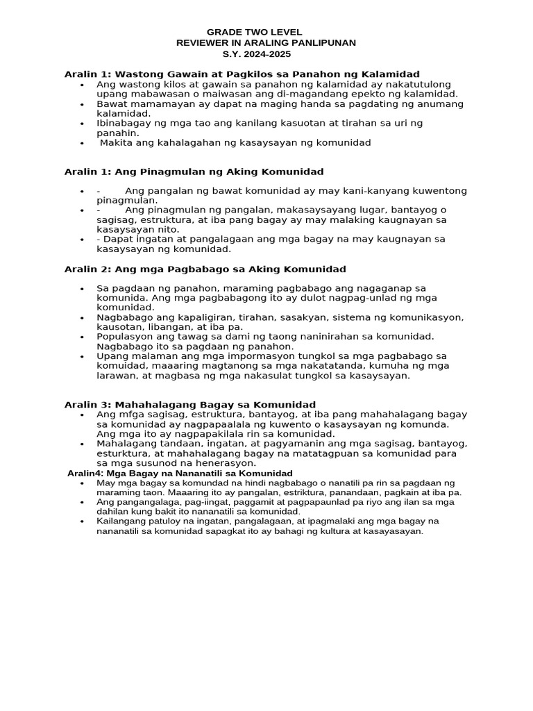 Grade 2 Review Test in AP | PDF