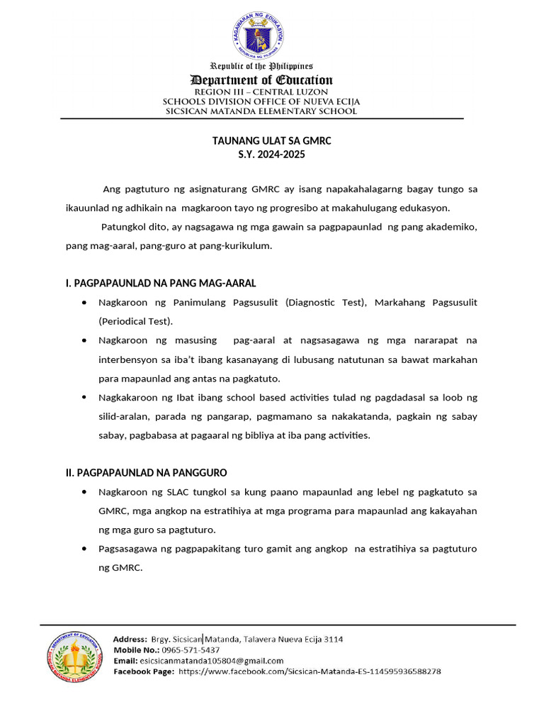 Accomplishment Report MAPEH 2023 | PDF