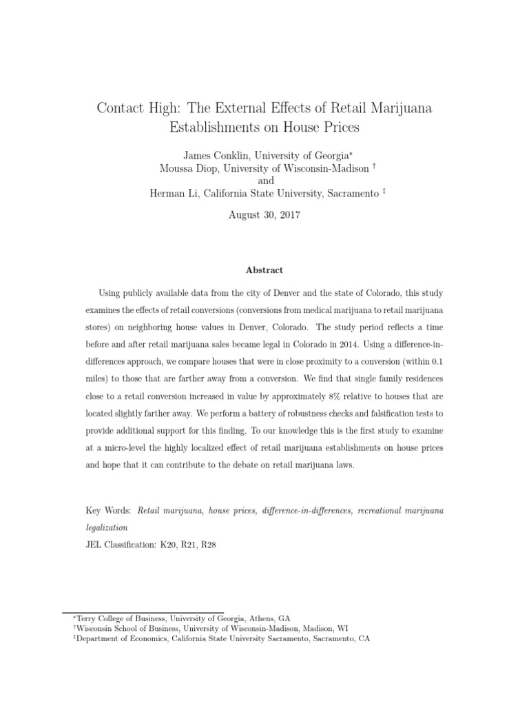 2017 - Contact High The External Effects of Retail Marijuana ...