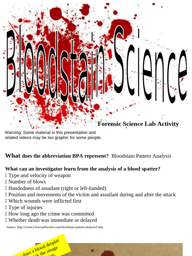 Blood Spatter | PDF | Crime Scene