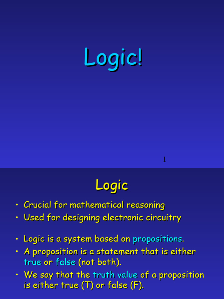 Slides Logic | PDF | Proposition | Mathematics