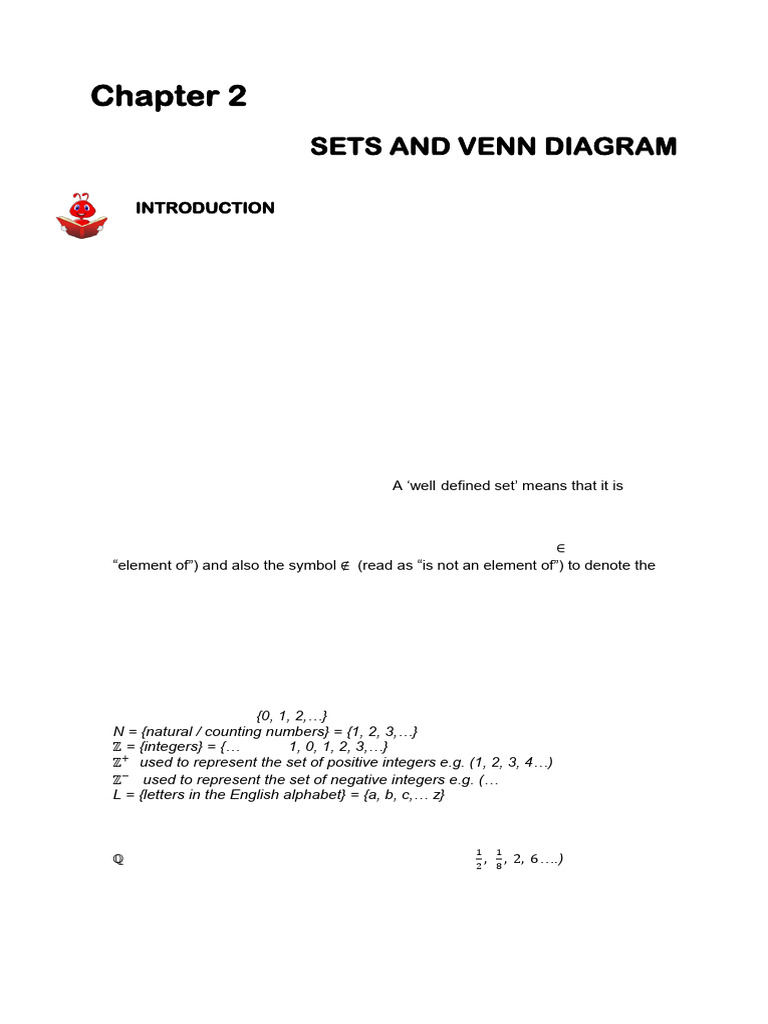 Chapter 2 Sets and Venn Diagram | PDF | Set (Mathematics) | Mathematics
